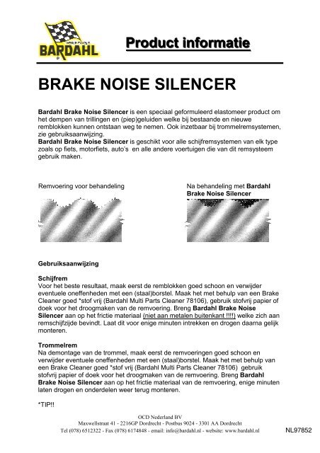 BRAKE NOISE SILENCER - Bardahl