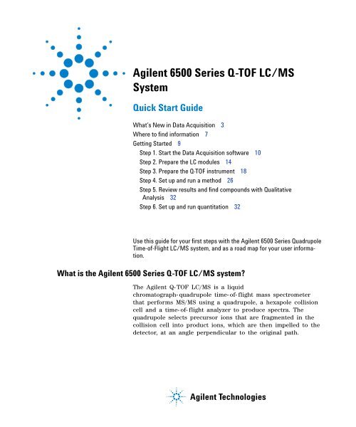 Agilent 6500 Series Q-TOF LC/MS System
