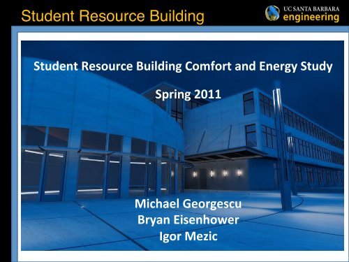 Energy Visualization study at the Student Resource Building by ...