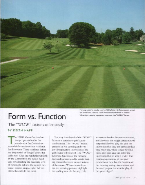 Form vs. Function - USGA Green Section Record