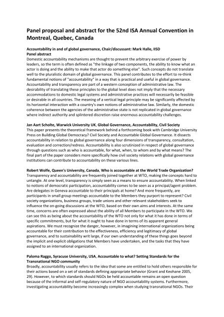 Panel proposal and abstract for the 52nd ISA Annual ... - Entwined