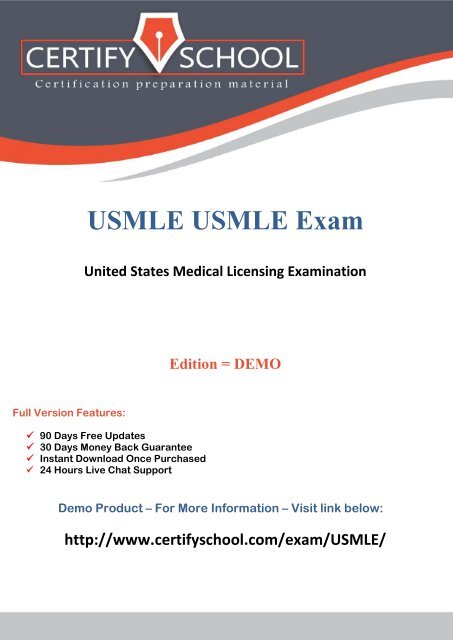 USMLE USMLE CertifySchool Exam Actual Questions (PDF) USMLE USMLE CertifySchool Exam Actual Questions (PDF)