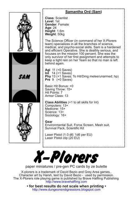 X-plorers is a trademark of David Bezio and Grey Area games ...