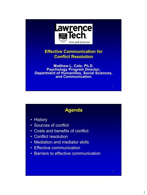 Effective communication for conflict resolution and mediation