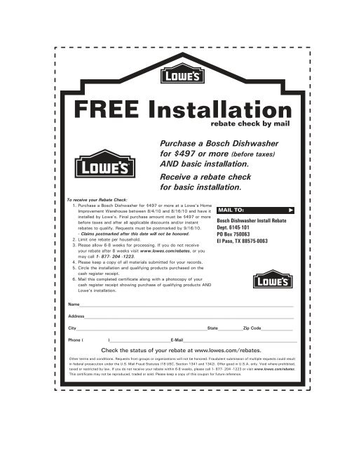 FREE Installation - Lowe's