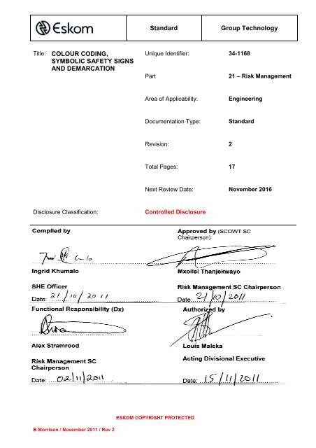Standard Group Technology Title: COLOUR CODING, SYMBOLIC ...