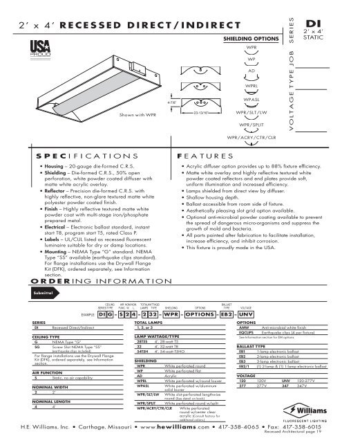 2' x 4' RECESSED DIRECT/INDIRECT - Architectural Lighting ...
