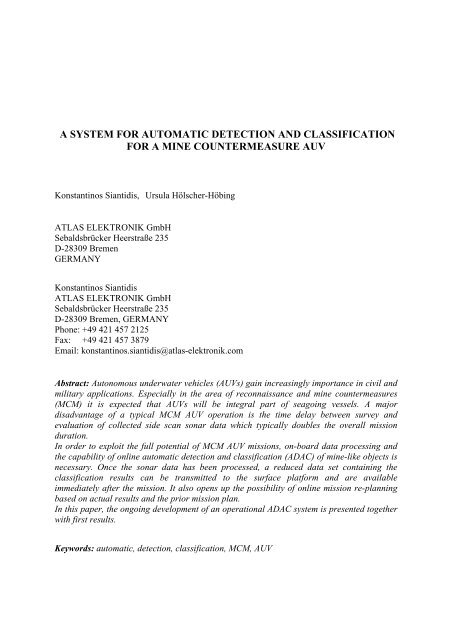 A System For Automatic Detection And Classification