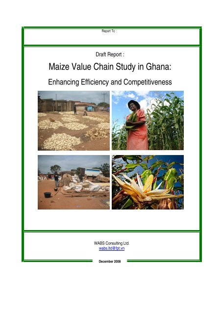 Maize Value Chain Study in Ghana: - Valuechains4poor