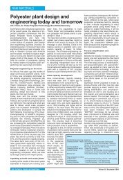 Polyester plant design and engineering today and tomorrow