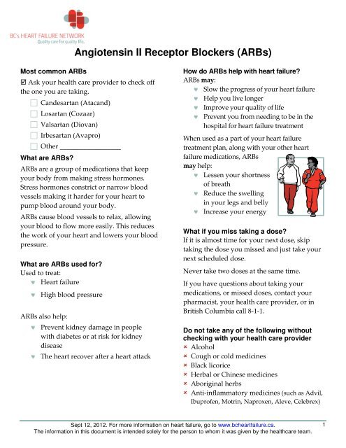Angiotensin II Receptor Blockers (ARBs) - GPSC