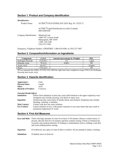 Actril MSDS - Liquidyne