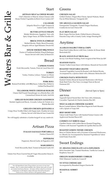 Day Menu - Water's Grille (PDF) - Embassy Suites
