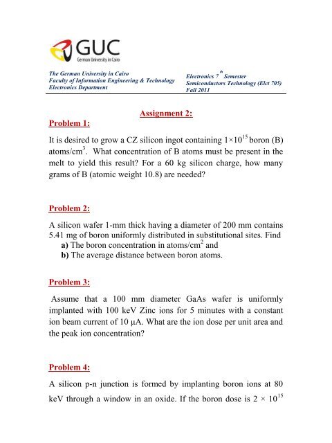 Assignment 2 - GUC - Faculty of Information Engineering ...