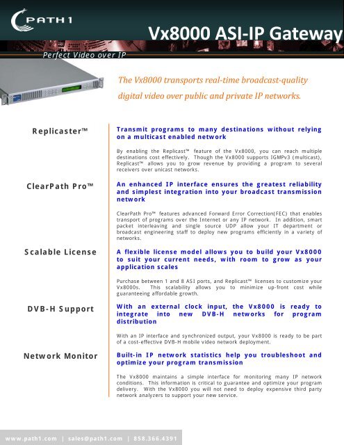 Vx8000 ASI-IP Gateway