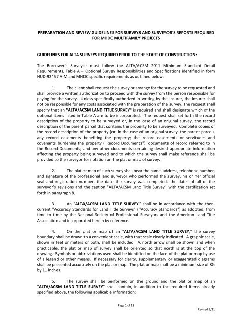 preparation and review guidelines for surveys and surveyor's reports