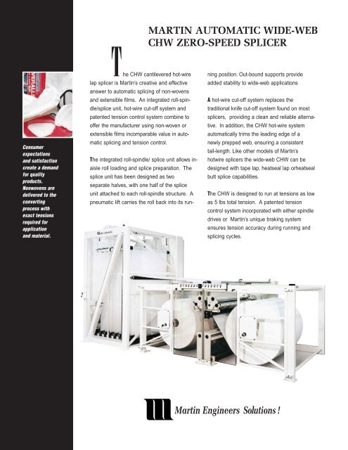 MARTIN AUTOMATIC WIDE-WEB CHW ZERO-SPEED SPLICER ...