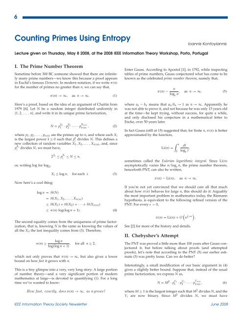 Counting Primes Using Entropy