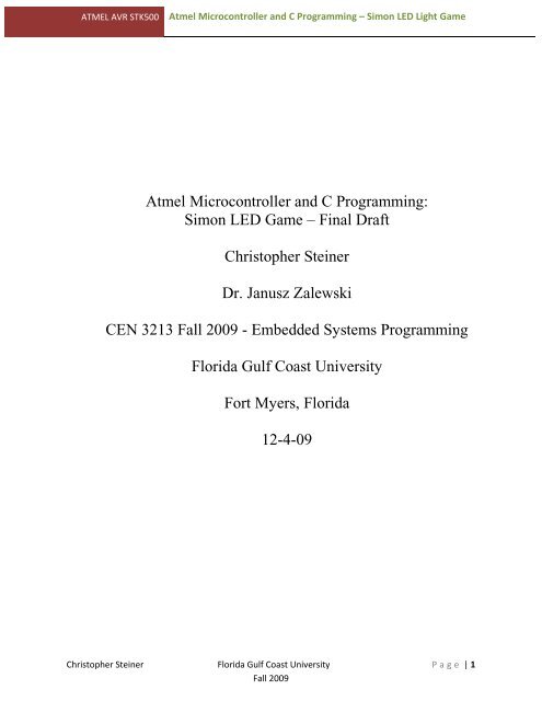 Atmel Microcontroller and C Programming: Simon LED Game ...