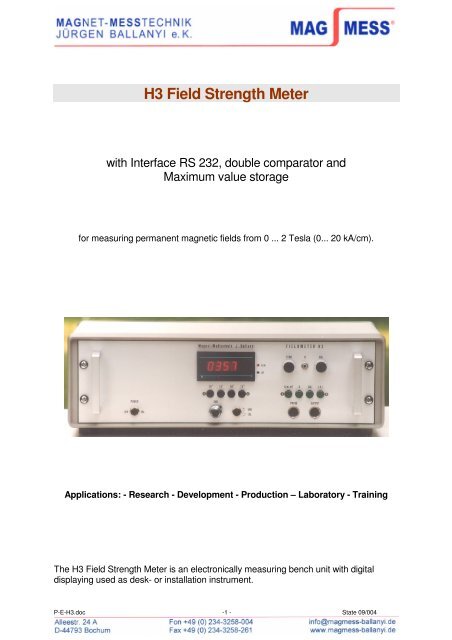 H3 Field Strength Meter