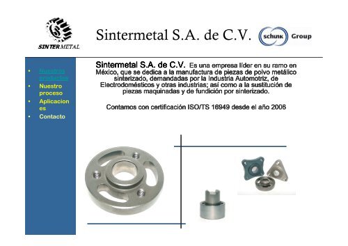 Sintermetal S.A. de C.V. - Schunk Mexico Group