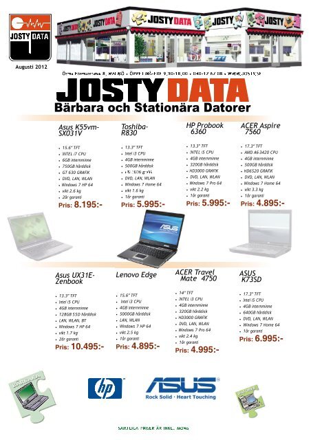 VÃ¥ra datorpaket (pdf) - Josty Data AB
