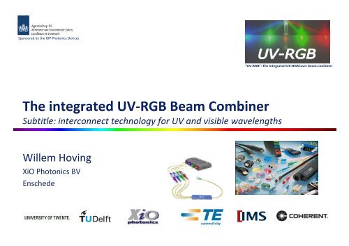 The integrated UV-RGB Beam Combiner - Fotonica evenement