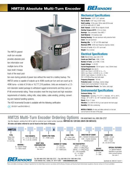 Hmt25 Absolute Multi Turn Encoder Bei 0778