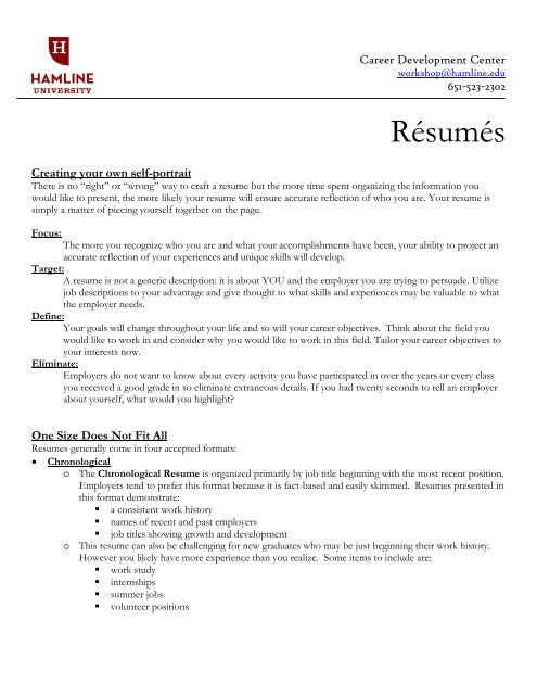 help from the Career Development Center (CDC) for your Resume