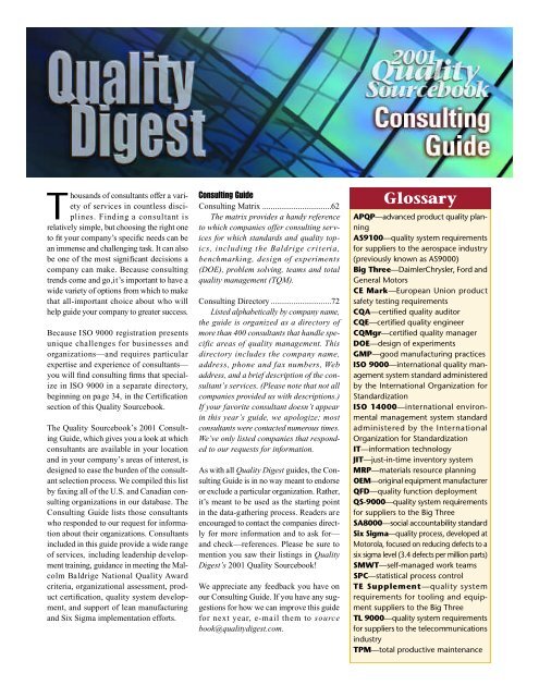 Consulting - Quality Digest