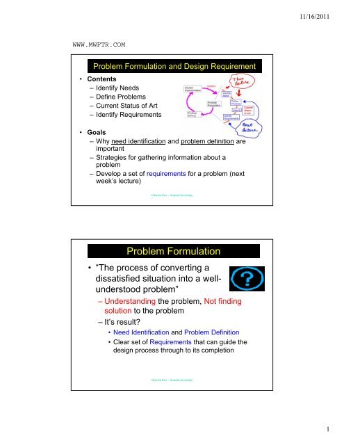 Identifying Needs and Defining Problems - MWFTR