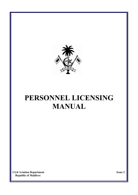 PERSONNEL LICENSING MANUAL