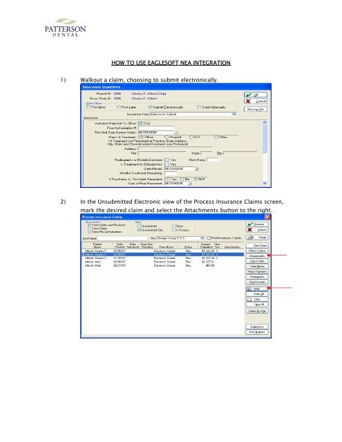HOW TO USE EAGLESOFT NEA INTEGRATION
