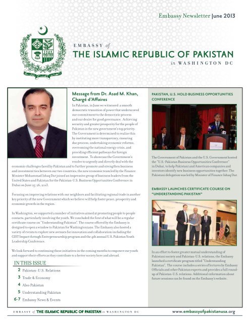 June, 2013 - Embassy of Pakistan