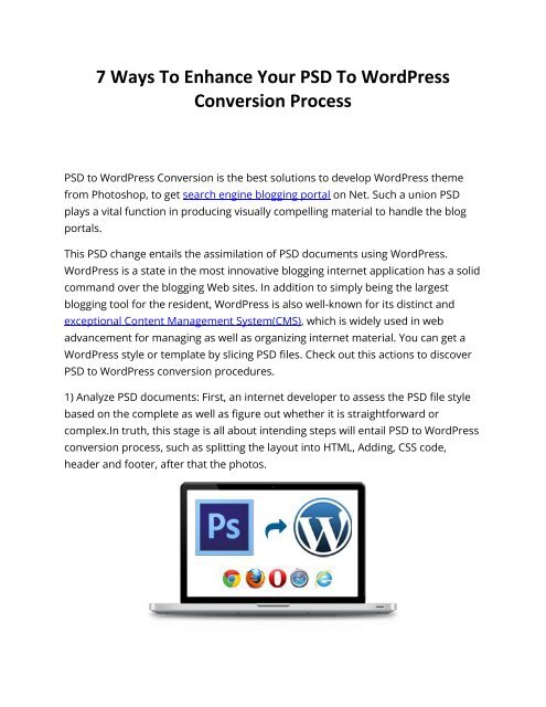 7 Ways To Enhance Your PSD To WordPress Conversion Process