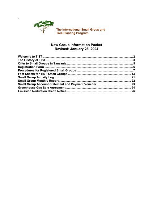 The International Small Group and Tree Planting Program - TIST