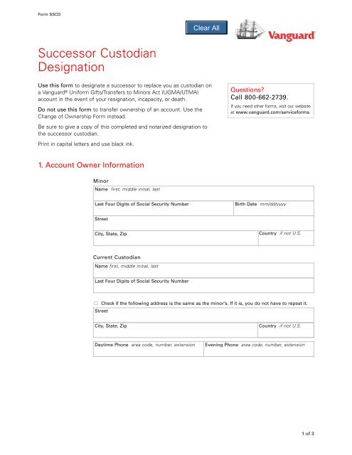 Successor Custodian Designation