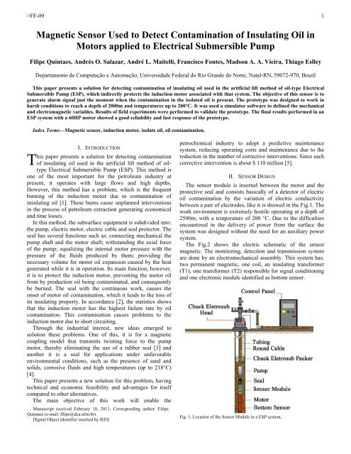 Magnetic Sensor Used to Detect Contamination of Insulating ... - Ifrn