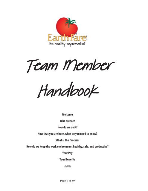 Team Member Acknowledgement - Earth Fare EarthFare
