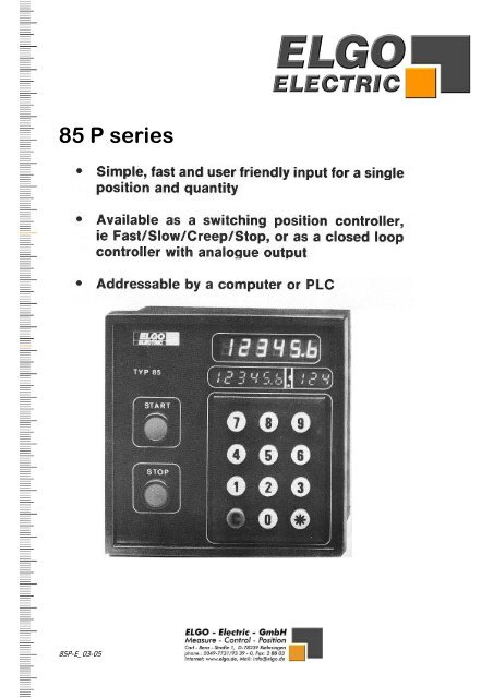 85P / English - ELGO Electric GmbH