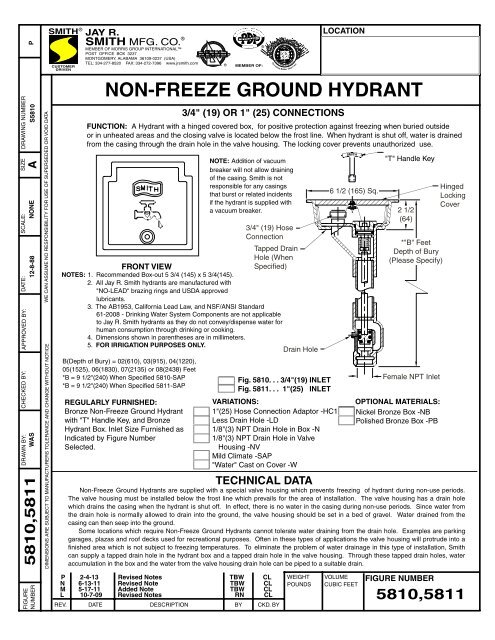 Submittal 5810 Hydrant - Jay R. Smith MFG Co.