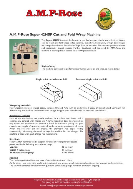 A.m.p-Rose Super 42HSF Cut and Fold W rap Machine