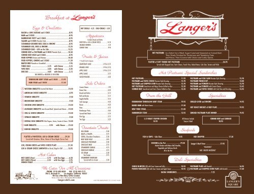 Langer's Delicatessen-Restaurant Menu ... - MainMenus.com