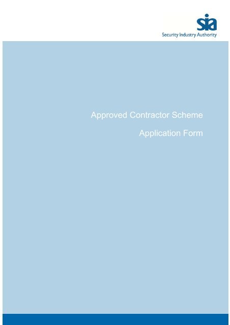 ACS Application Form - Security Industry Authority