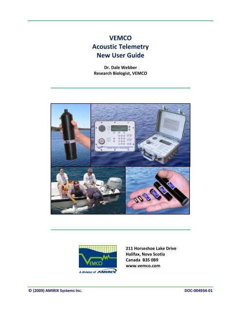 VEMCO Acoustic Telemetry New User Guide - Vemco Limited