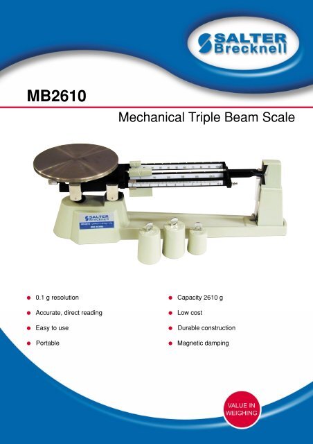 MB2610 Mechanical Triple Beam Scale - Scales Express