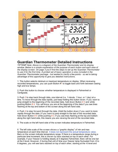 Guardian Thermometer Detailed Instructions - TIP TEMPerature ...