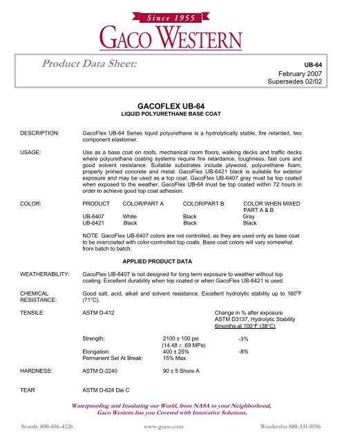 GACOFLEX UB-64 - Gaco Western