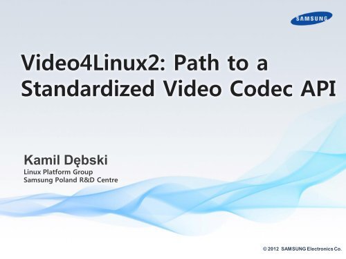 Video4Linux2 - The Linux Foundation