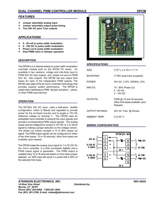 dual channel pwm controller module dpcm features applications